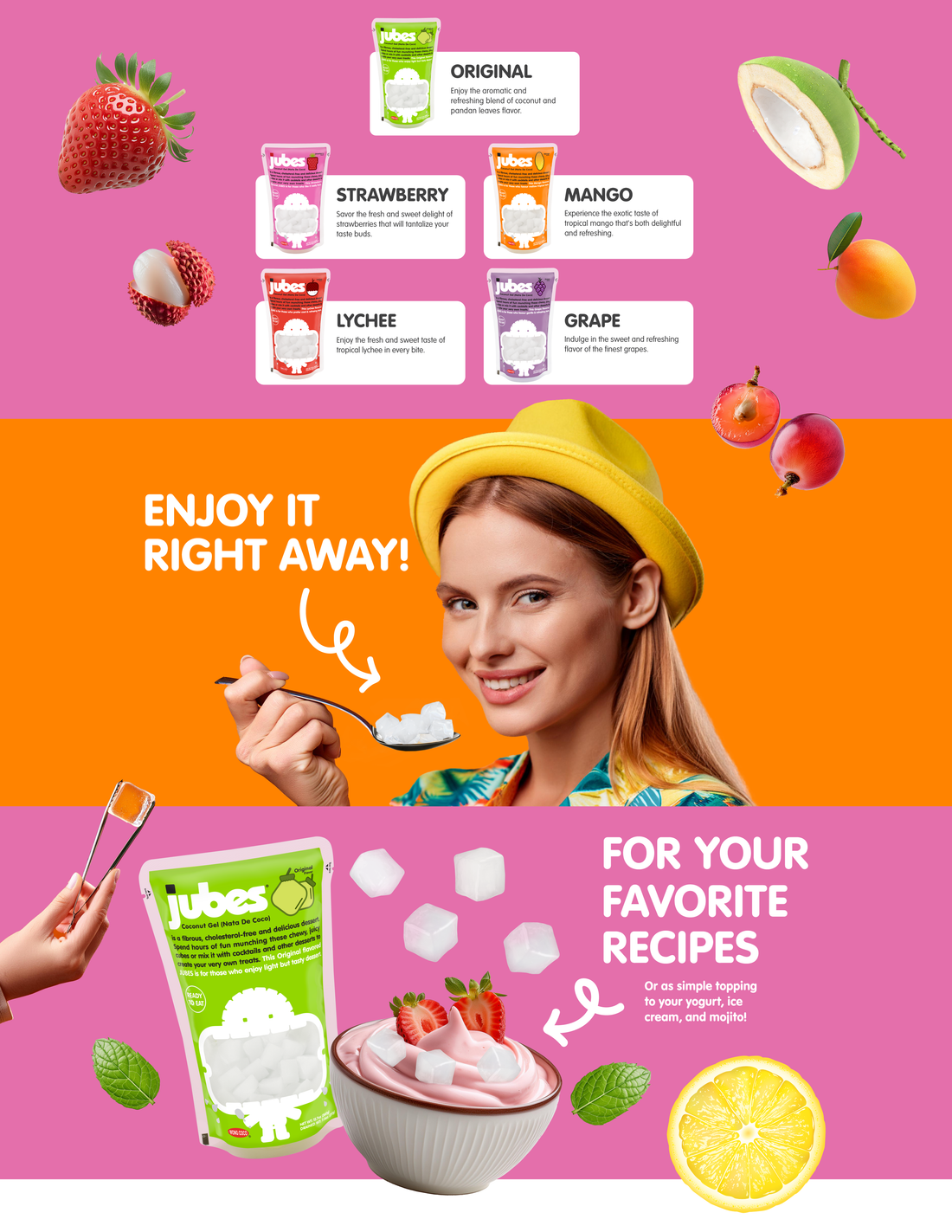 Jubes USA | Coconut Gel Cubes | Refreshing Dessert Packed with Fiber ...